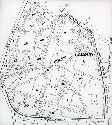ipernity: Map of Calvary Cemetery, March 2008 - by LaurieAnnie