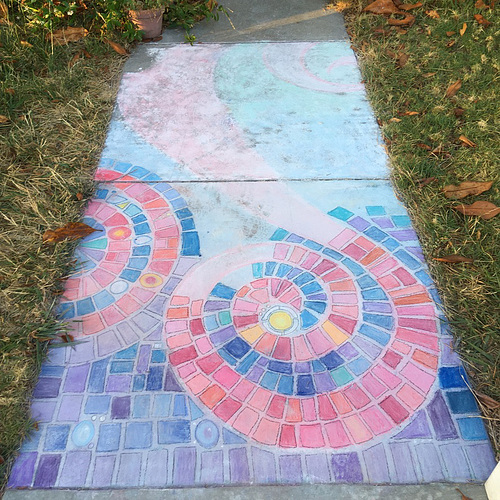 ipernity: Pandemic chalk: Mosaic swirls 5 - by Penny Richards