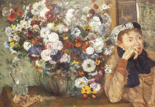 ipernity: Detail of a Woman Seated Beside a Vase of Flowers by Degas in ...