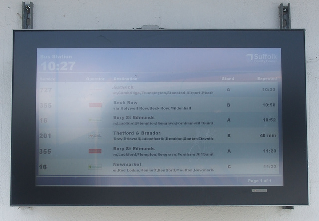 ipernity: DSCF4326 The electronic departure board at Mildenhall bus station - 10 Aug 2018 - by ...