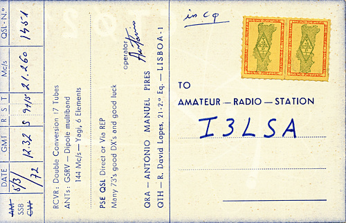 ipernity: QSL CT0215 (1972) back - by SV1XV